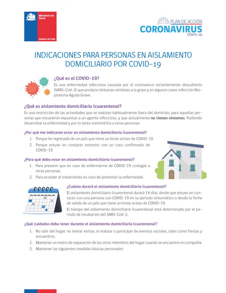 Indicaciones para personas en aislamiento domiciliario por COVID-19 ...